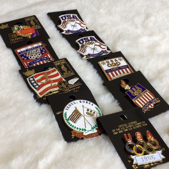 Usa Olympics | Jewelry | Usa Olympic Team Enamel Pins Nwt Gold And Red ...